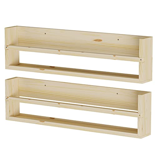 brightmaison Polynez 30" Floating Shelves for Wall & Nursery Book Shelves, Kids Bookshelf for Wall Multiuse Wall Shelf Set of 2 Unfinished Floating ShelfUnfinished