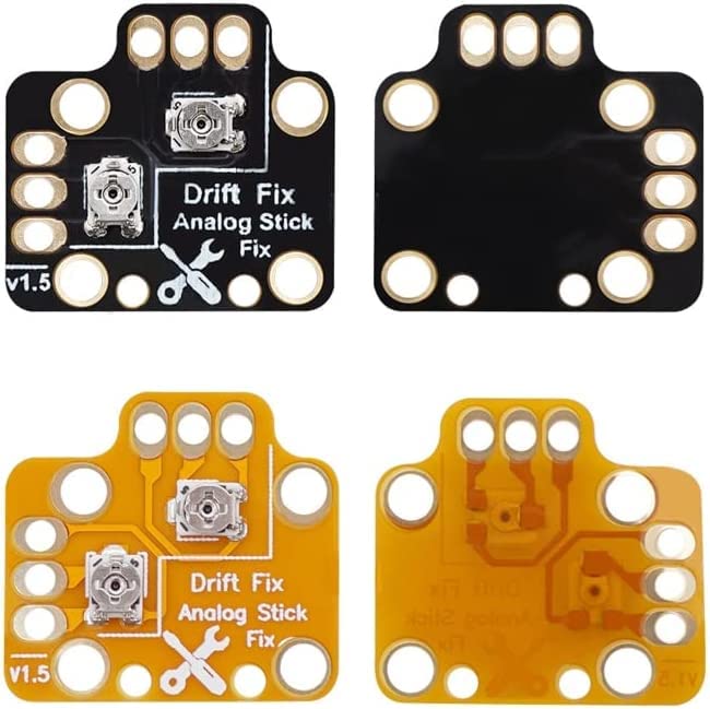 2pcs Analog Stick Drift Fix Mod Controller Board for PS5 PS4 Xbox One Switch Pro Gamepad Handle Game Joystick Drift Repair Board Replacement (2pcs Black + 2pcs Gold)