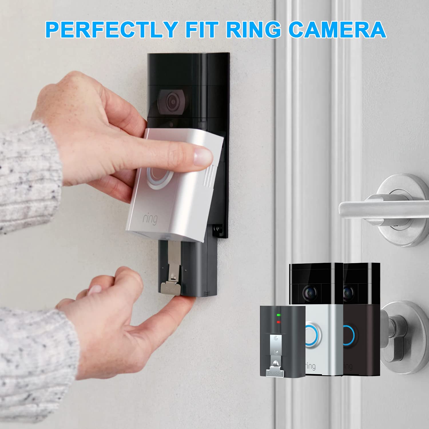 2 Pack Battery with Charger Station Compatible with Ring-Doorbell Camera 2/3/3+/4, Peephole Cam, Spotlight Camera, 6040mAh Rechargeable Li-ion Batteries (NOT for Stick Up Cam)