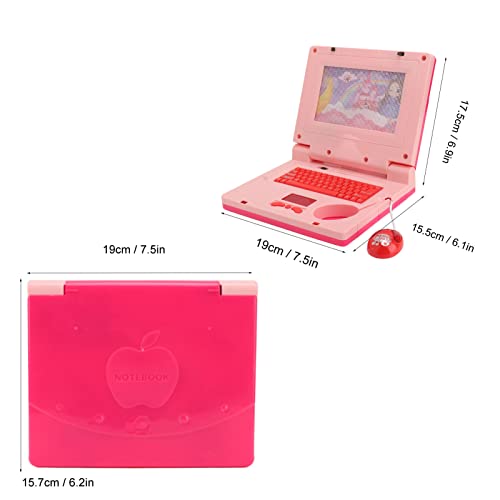 3 AA Batteries Plastic Kids Learning Laptop Cognitive Development Simulation Kids Laptop Toys (Purple Retractable Mouse)