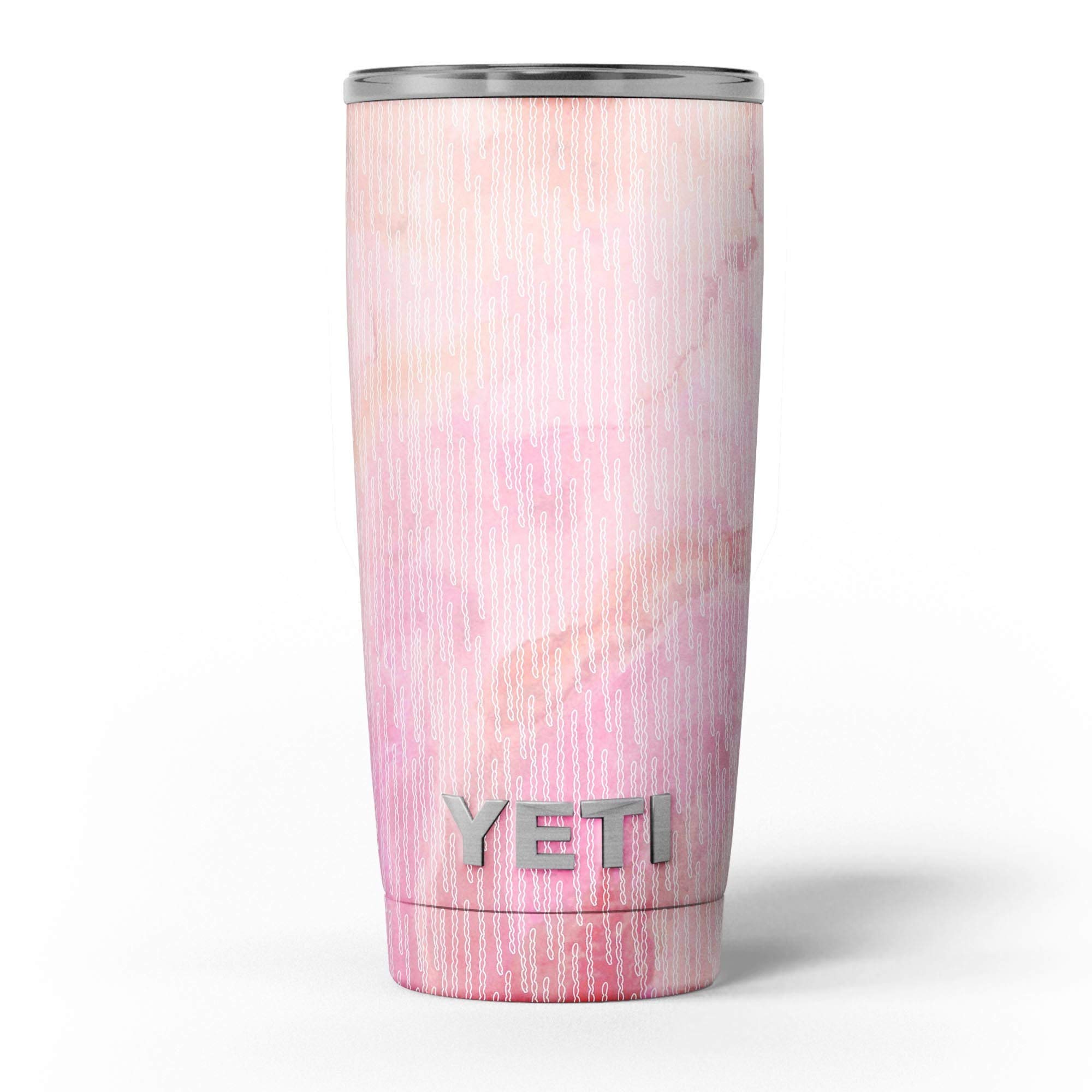 Design Skinz The Pink Orange Watercolors Under a Microscope - Skin Decal Vinyl Wrap Kit Compatible with The Yeti Rambler Cooler Tumbler Cups