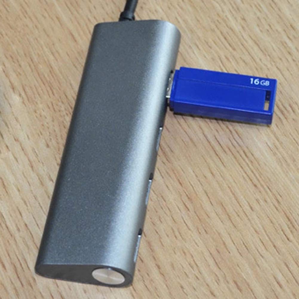 SHYPT 4-Port USB 3.0 Aluminum Alloy Hub Multi-Function High Speed Adapter for Laptop