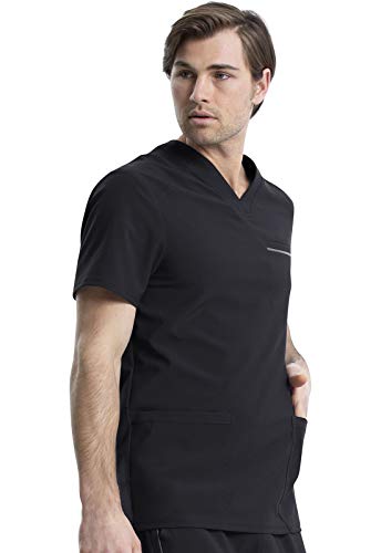 Cherokee iFlex Men Scrubs Top V-Neck CK661, M, Black
