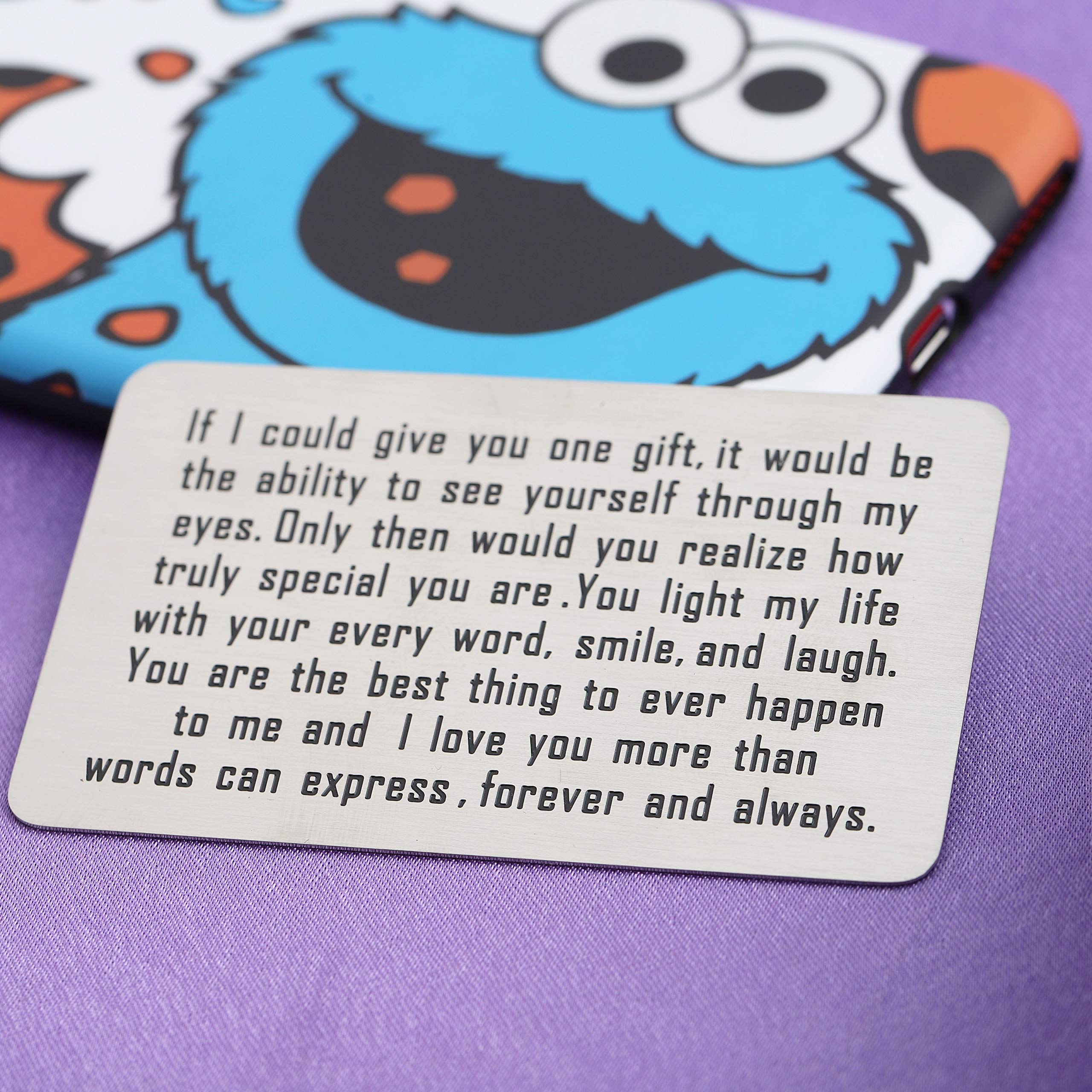 AKTAP Engraved Wallet Insert Boyfriend Birthday Gift Graduation Card Encouragement Gift Deployment Gift Fathers Day Gift For Him (metal wallet card)