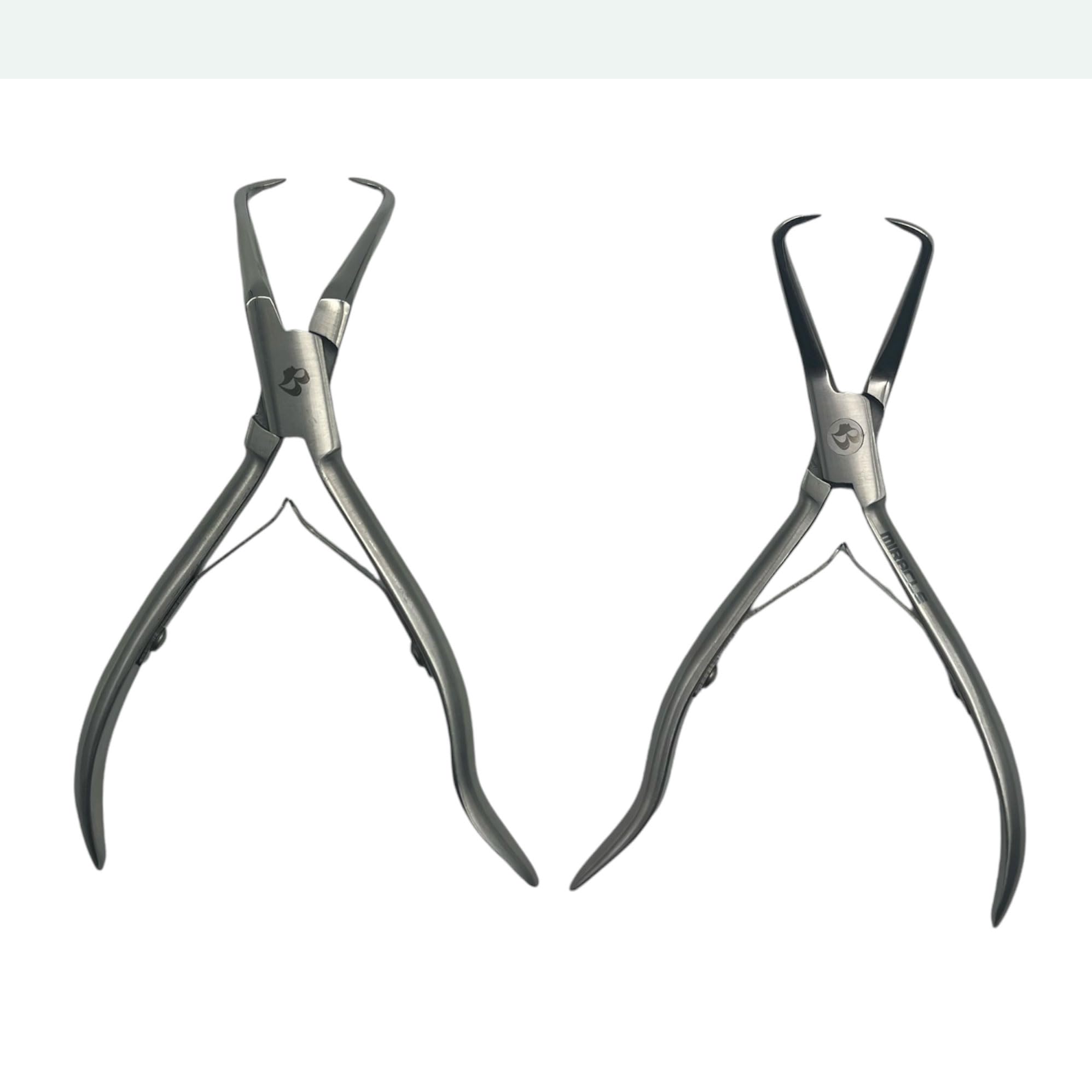 MIRACLE Hair Extension Pliers – Stainless Steel Hair Extensions Micro beads Remover & Opener Tool 5.5 Inch (Curved)