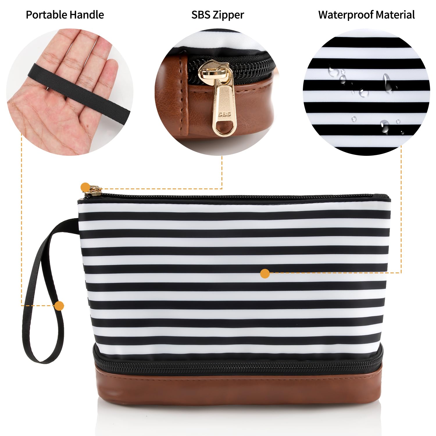 Ethereal Makeup Bag for Purse, Small Makeup Organizer Bag Travel Makeup Bag for Women Makeup Pouch Waterproof Makeup Brush Holder
