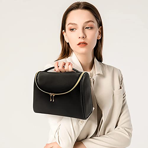 Ethereal Travel Makeup Bag, Cosmetic Bag for Women Large Capacity Makeup Organizer Bag Vegan Leather Makeup Brushes Bag Waterproof Toiletry Bag for Women