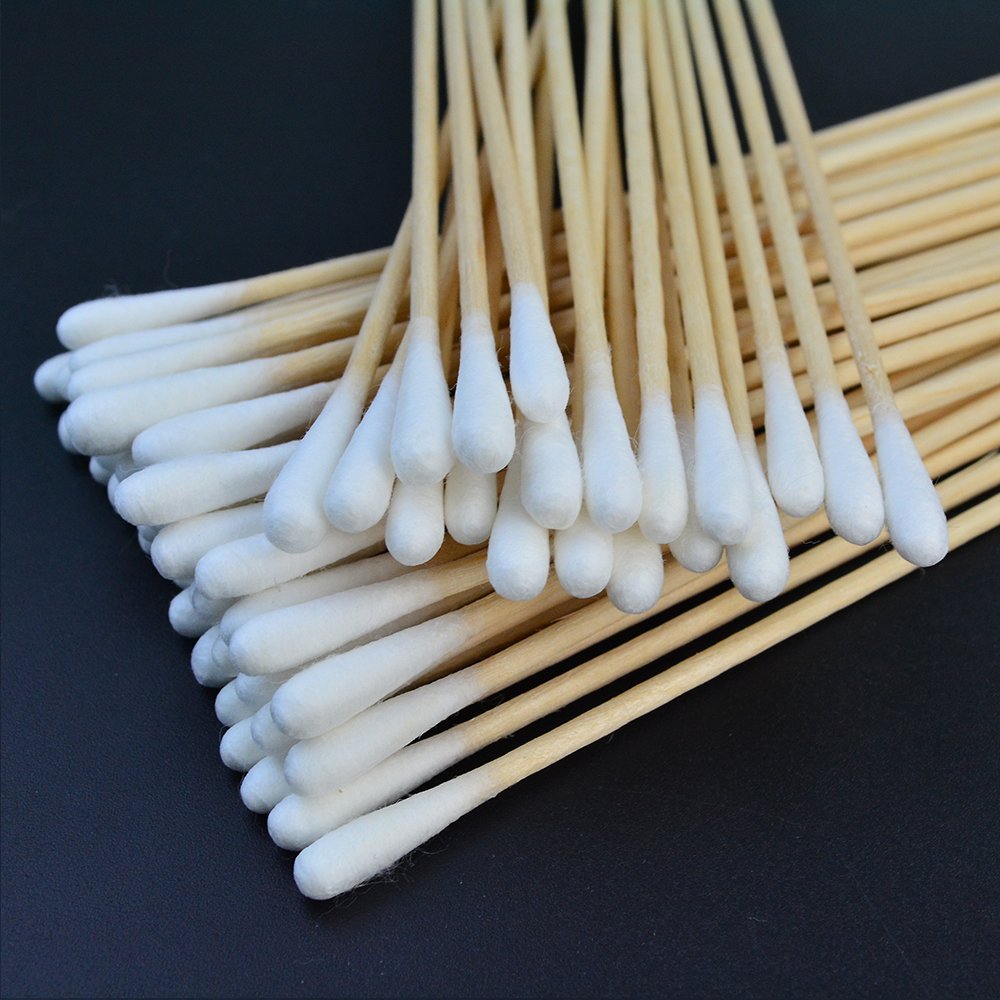 500 Pcs Swabs Cotton Sticks, Bantoye 6 Inches Cleaning Sterile Sticks with Wooden Handle for Wound Makeup Clean, Removal Residue