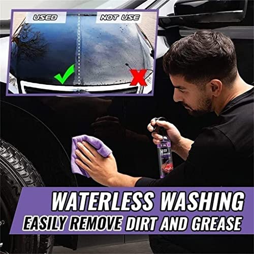 3 in 1 High Protection Quick Car Coating Spray, Ceramic Coating Fortify Quick Coat Car Wax Polish Spray for Cars, Plastic Parts Refurbish Agent, 3 in 1 high protection car coating spray (100 ML, 2PCS)