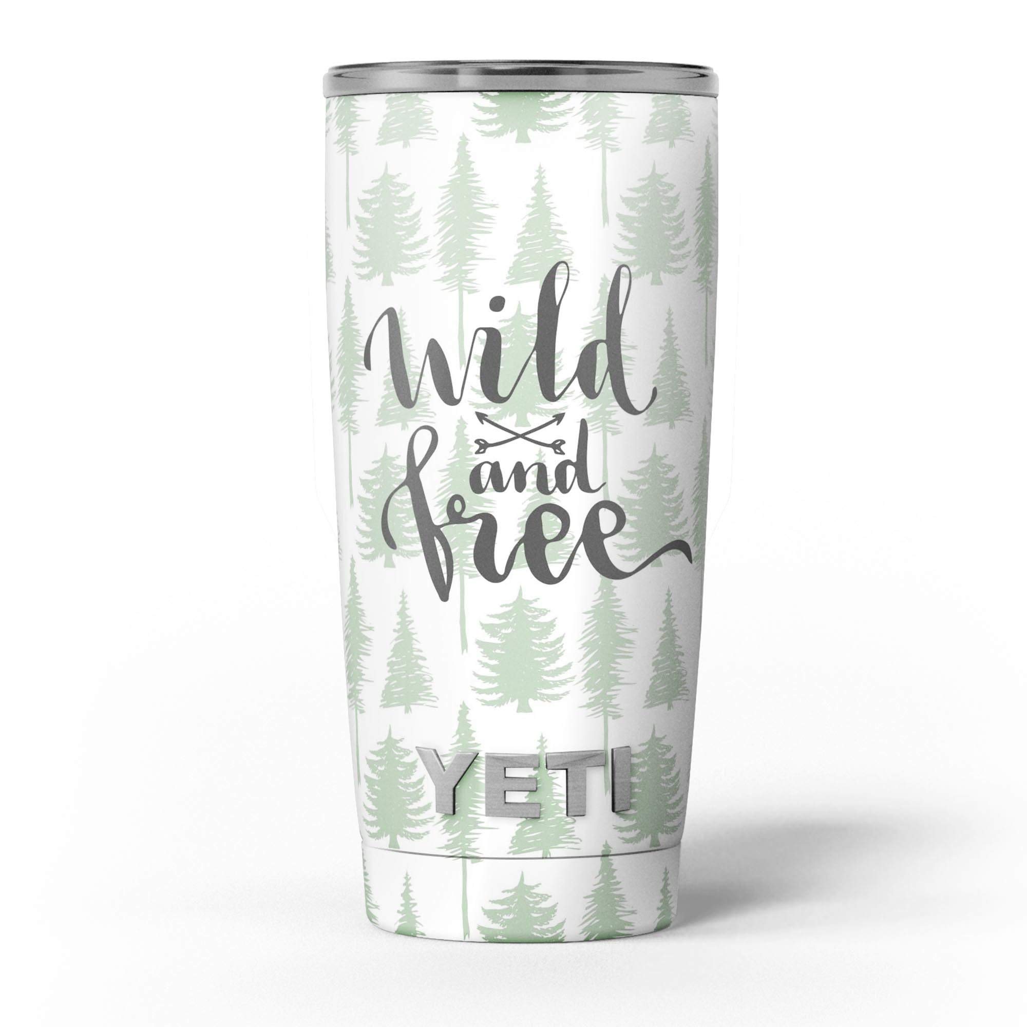 Design Skinz Wild and Free - Skin Decal Vinyl Wrap Kit Compatible with The Yeti Rambler Cooler Tumbler Cups