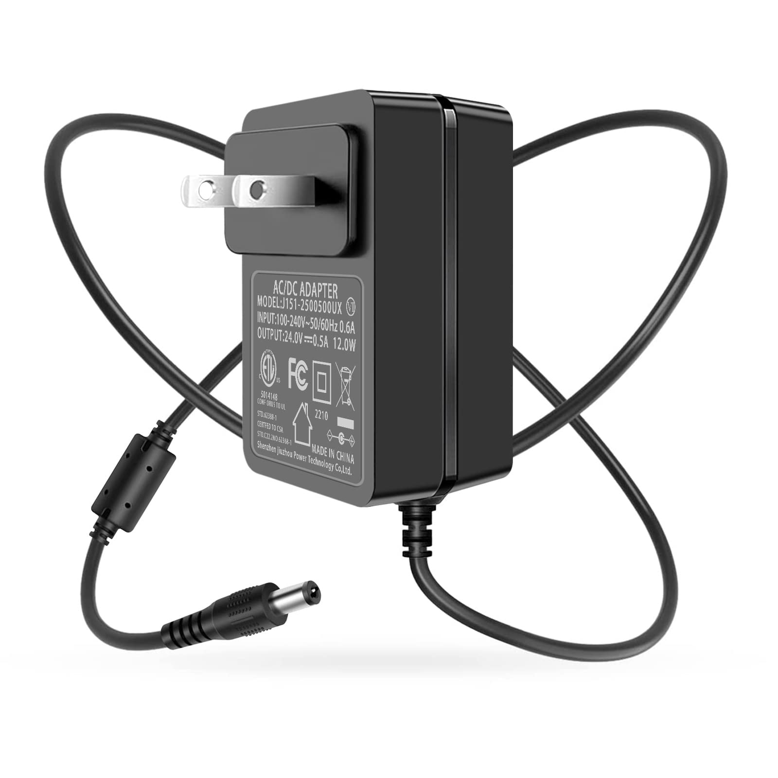 24V 0.5A Power Supply Adapter, 100~240V AC to DC 24 Volt 500mA 12W Wall Charger for Essential Oil Diffuser Aromatherapy Humidifier