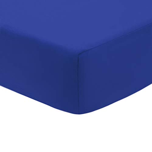 American Baby Company 100% Natural Cotton Percale Fitted Crib Sheet for Standard Crib and Toddler Mattresses, Royal, Soft Breathable, for Boys