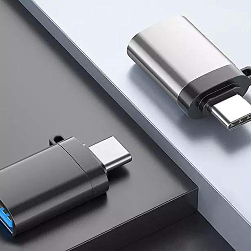 BoxWave Cable Compatible with Blackview BV6800 Pro - USB-C to A PortChanger (2-Pack), USB Type-C OTG USB Portable Keychain - Slate Black
