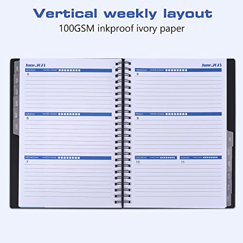 2024 Planner - Weekly Planner 2024 from January 2024 to December 2024, 5" x 8" Planner with Year Plan, Monthly Tabs, Monthly Expense & Notes, Inner Pocket, 100GSM Paper