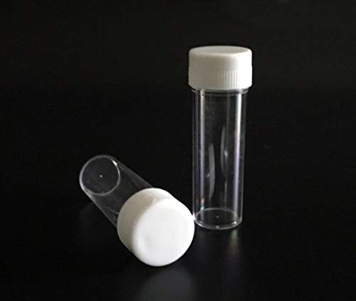 12Pcs 25ml Plastic Vial Tube with Screw Caps Test Tubes Sample Vial Storage Containers for Lab Scientific Experiments