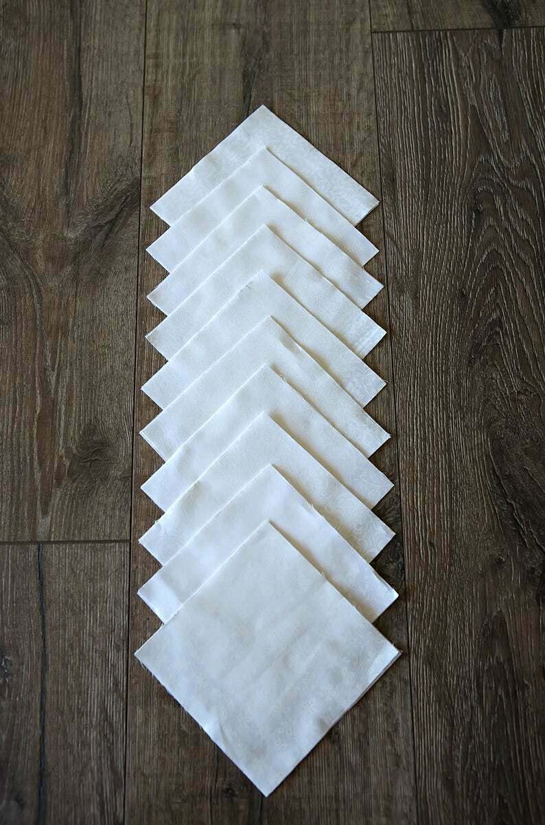 2.5 inch White on White Jelly Roll 100% Cotton Fabric Quilting Strips - by Diu Dang