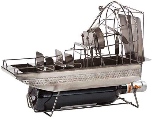 BRUBAKER Wine Bottle Holder Airboat - Metal & Handmade - Decoration