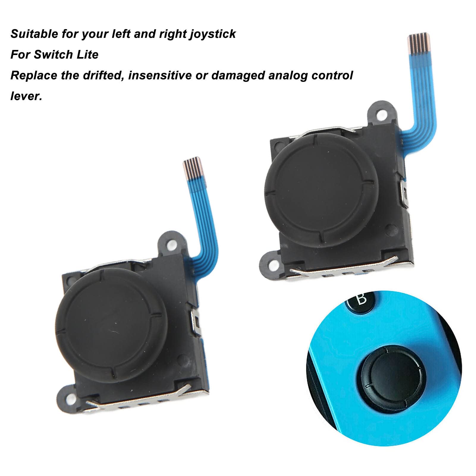 2Pcs Controller Joystick, Game Grip Button Joystick Scratch Resistant ABS Game Joystick Parts Replacement for Switch Lite [Video Game]