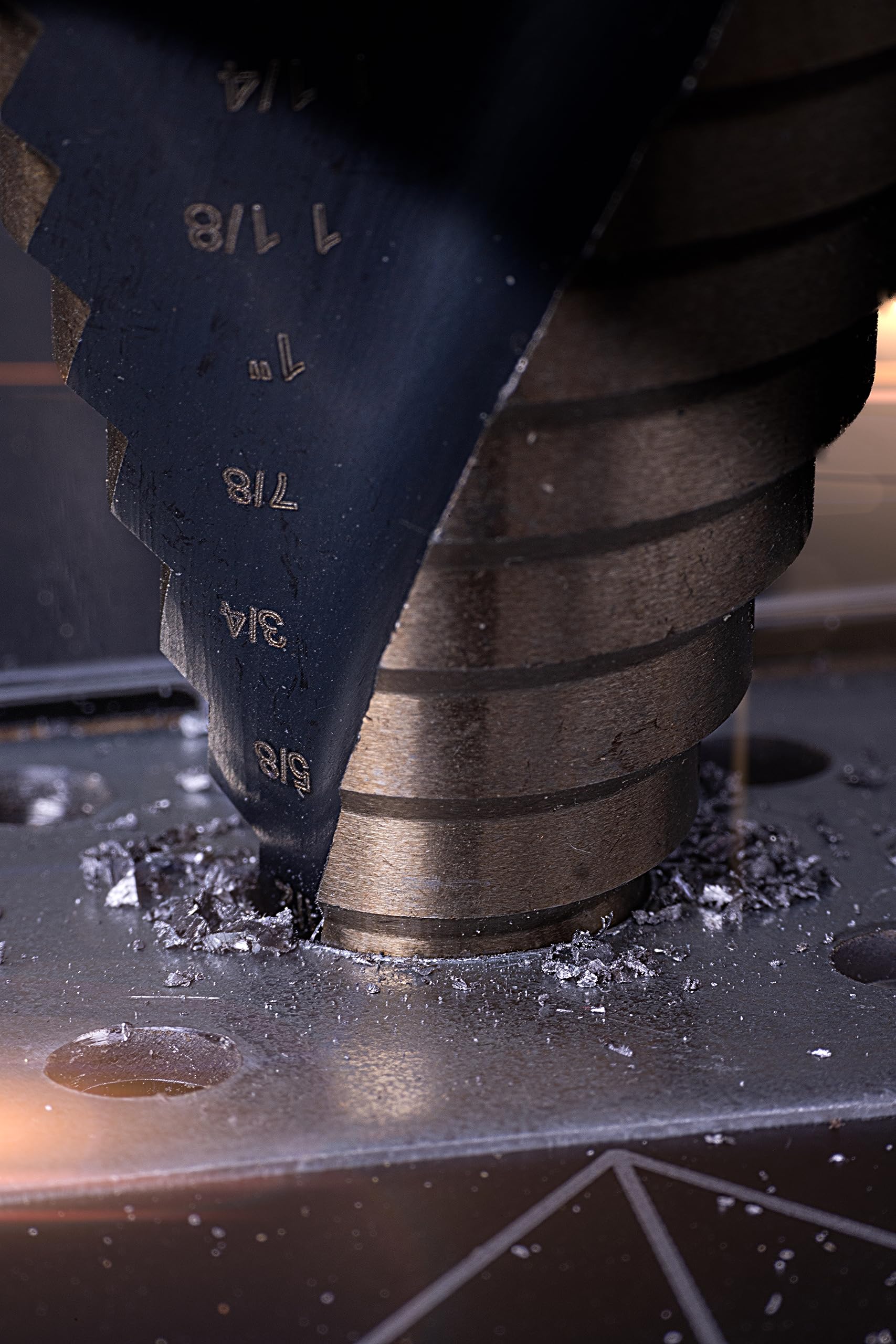 NordWolf M35 Cobalt SAE Step Drill Bit, Spiral Groove Double Flute Multiple Hole Unibit for Stainless Steel & Metal Sheet, 13 Imperial Step Sizes 3/16" to 1-3/8"