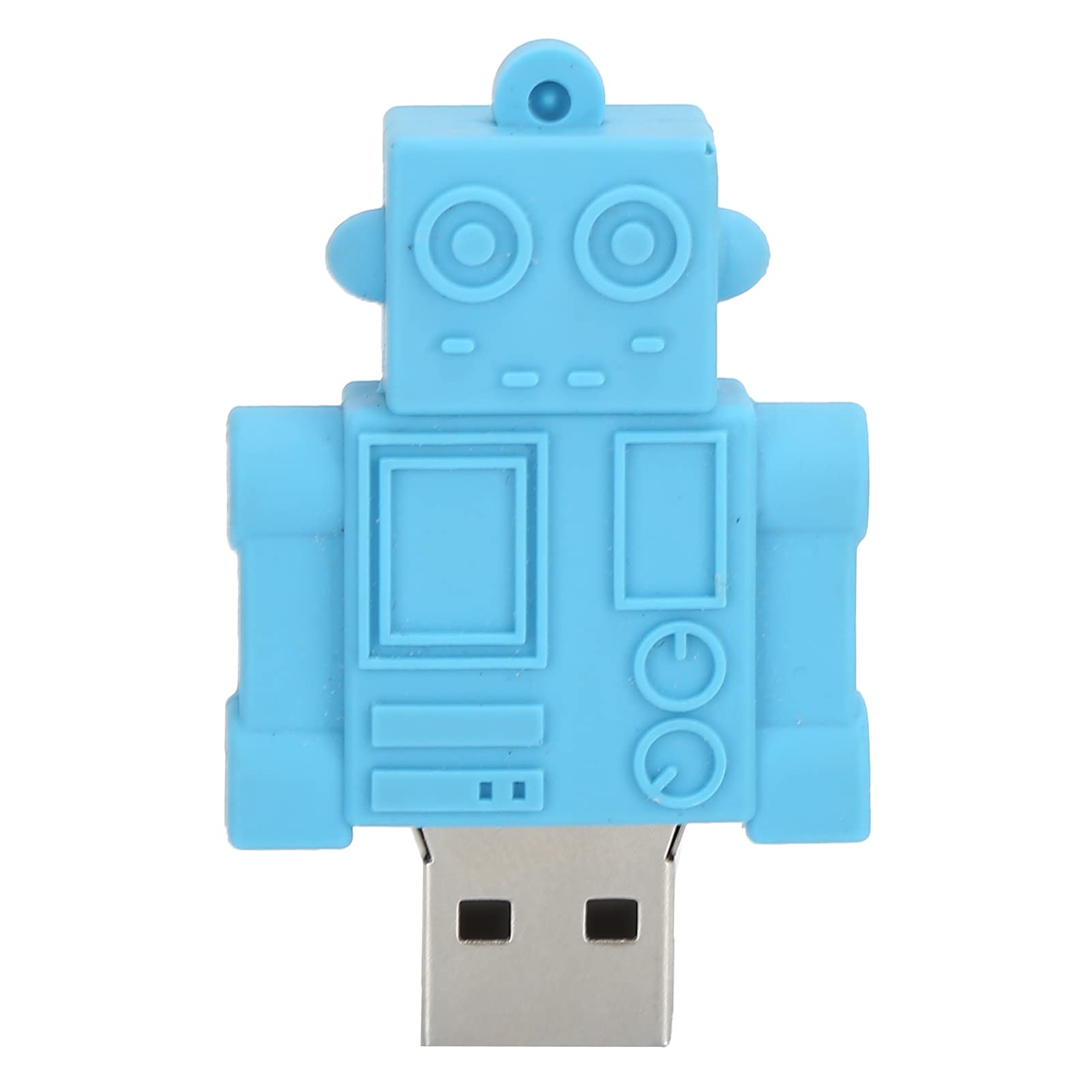 Cute USB Flash Drive, Novelty Cartoon Blue Robot Appearance Thumb Drive, Pendrive Memory Thumb Stick for Date Storage, Gifts for School Students Kids Children Teacher Collegue Employees (128GB)