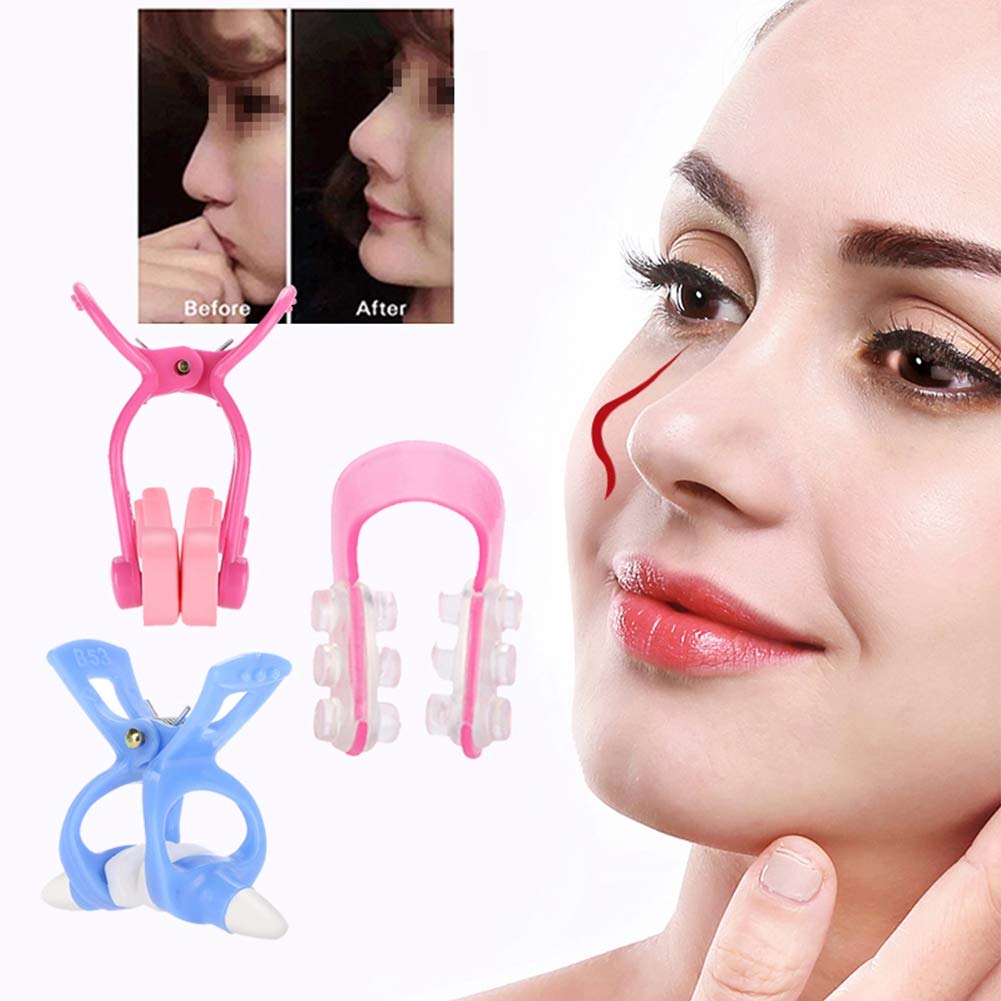 Nose Shaper,ANGGREK 3pcs Nose Shaper Massager Clip Straightening Beauty Clip Nose Up Clip Correction Set New