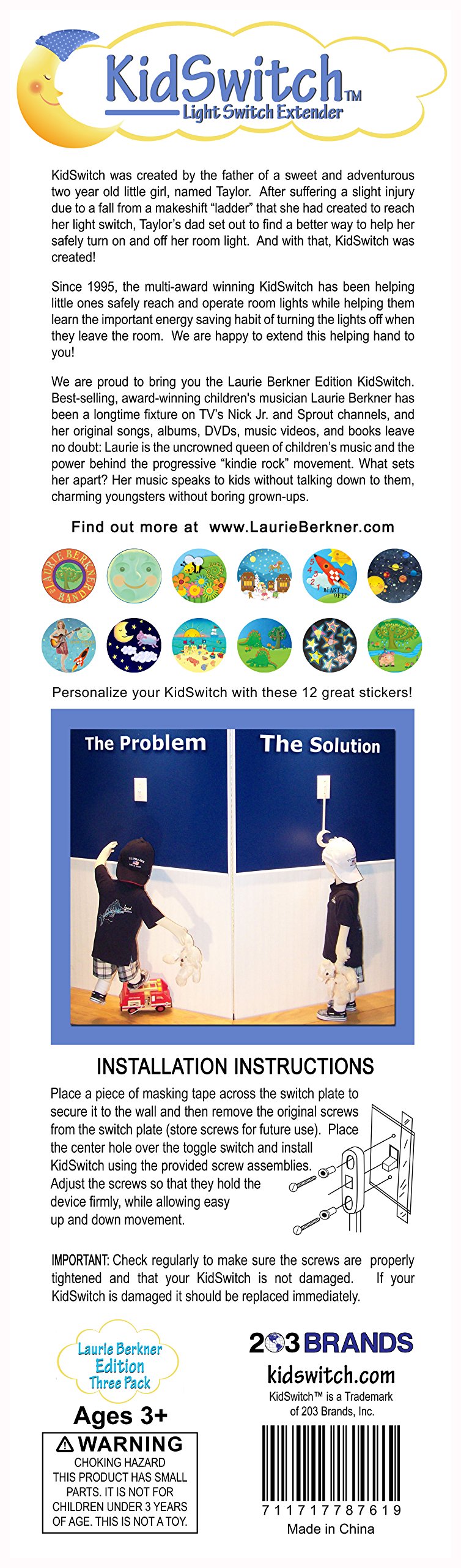 Kidswitch Light Switch Extender for Kids (3 Pack, Land & Sea Animal Theme) - Glow in The Dark Toddler Light Switch - Kids Light Switch Extender - Quick Install, Easy Grab Extension, Award Winning