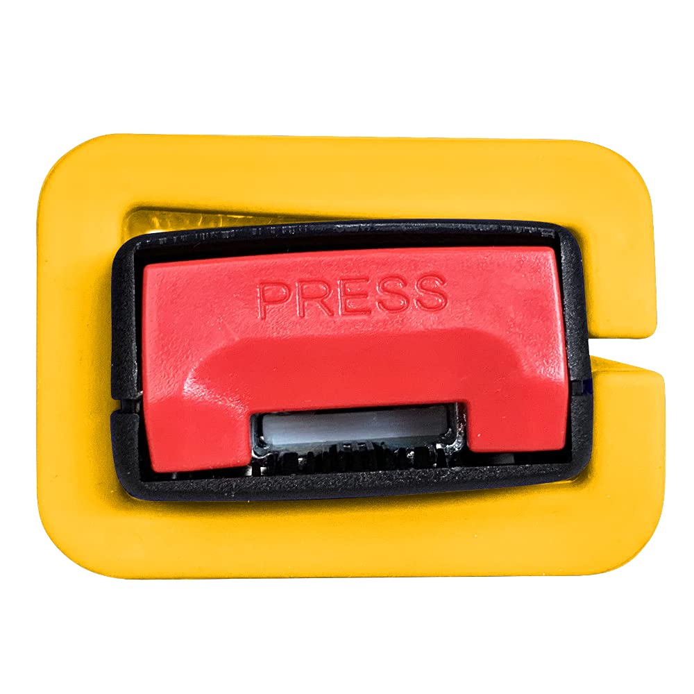BPA-Free Car Seat Belt Buckle Booster Yellow (Size: Short, Model: Wrap-Around) - Snaps Around Receptacle - Gift Fun Kid Safety Stickers - Raises and Stabilizes Your Receiver (4-Pack)