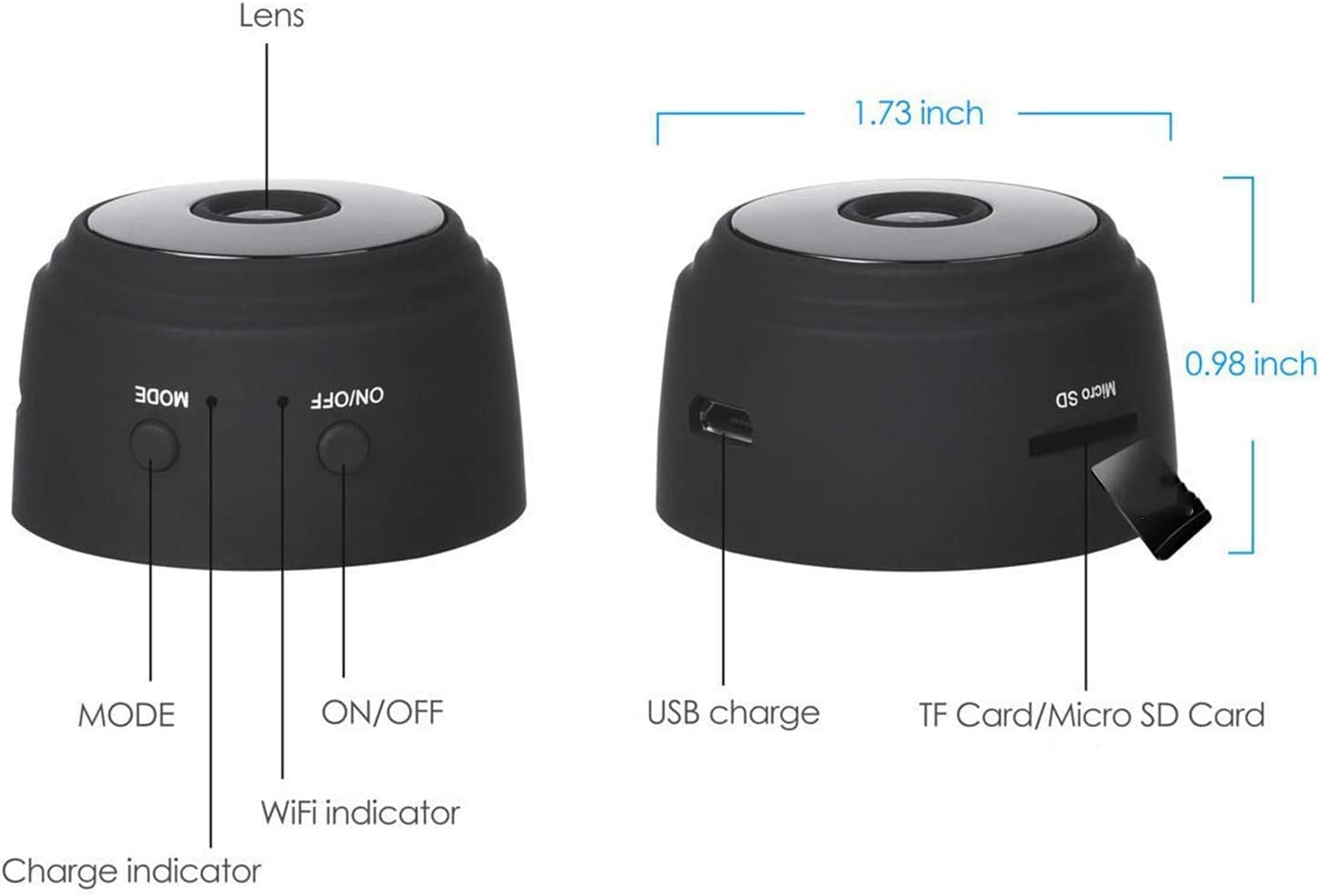 2.4GH WiFi 1080P Wireless Intelligent Security Camera, with 150° Wide Angle Lens,Voice Call, Remote Record,Night Vision,Two-Way Video,Snapshot, Playback, App for iOS and Android