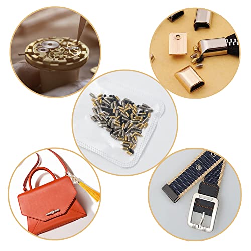 Cuyacili 120pcs Belt Buckle Screws Belt Tip Replacement Screws with Cross Screwdriver for Belt Repair, Ladies Handbag Hardware Luggage Side Buckle Tail Buckle DIY Sewing Craft (3 Size)