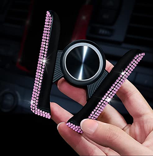 GuoranGG Bling Car Phone Holder,Car Air Vent Mobile Phone Mount, Universal 360°Adjustable Crystal Auto Car Stand Phone Holder Car Accessories for Women,Pink