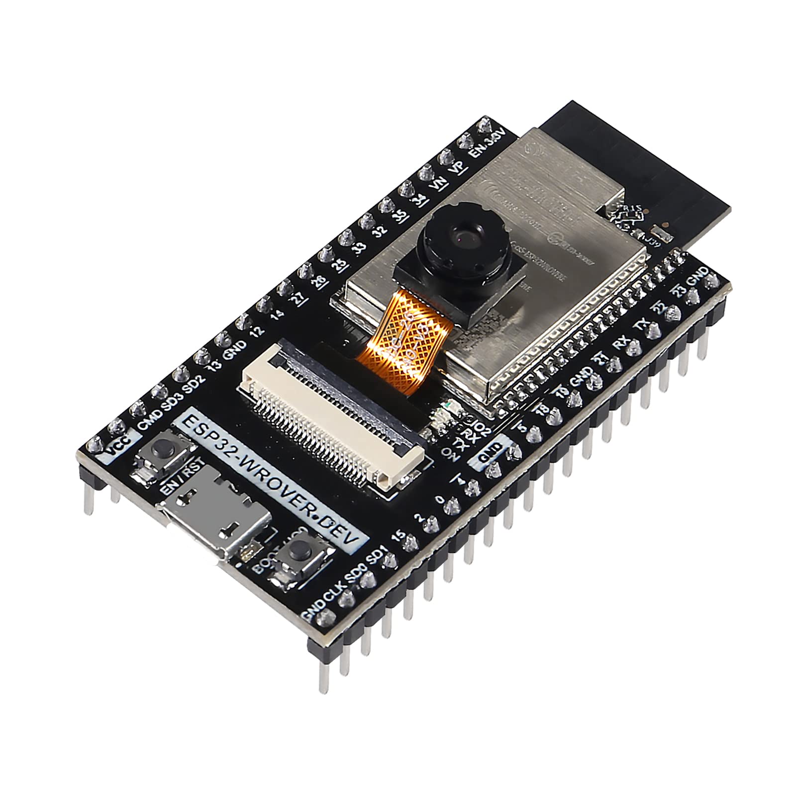 2pcs ESP32 ESP32-WROVER CAM Board with Camera Wi-Fi Bluetooth Module for Programming Languages, Detailed Tutorials, Example Projects, C Python Code and MicroPython