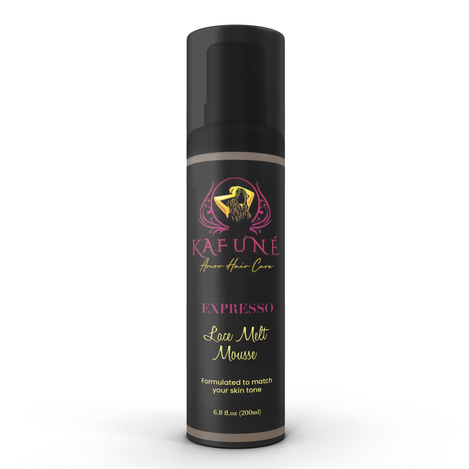 Kafune Amor Premium Lace Melting Mousse - Tinted Quick-Drying Mousse for Lace Wigs, Natural Finish, Ideal for Braids and Baby Hairs - Expresso Dark Brown