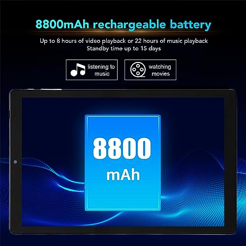 2 in 1 Tablet, 100β240V MT6735 Deca Core 6GB RAM 128GB ROM 256GB Expandable Dual Camera 5G WiFi 10.1 Inch FHD (US Plug)