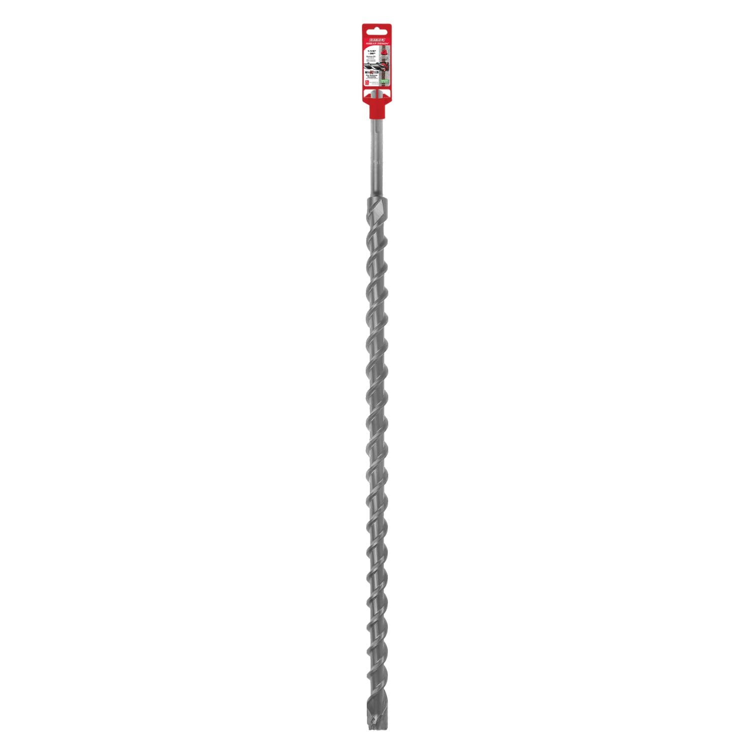 Diablo Rebar Demon SDS-Max 4-Cutter Full Carbide Head Hammer Drill Bit - 1-1/4" Diameter, 36" Length, 31" Working Length - DMAMX1320