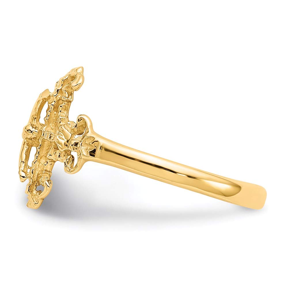 14K Diamond Cut Crucifix Ring QK3969