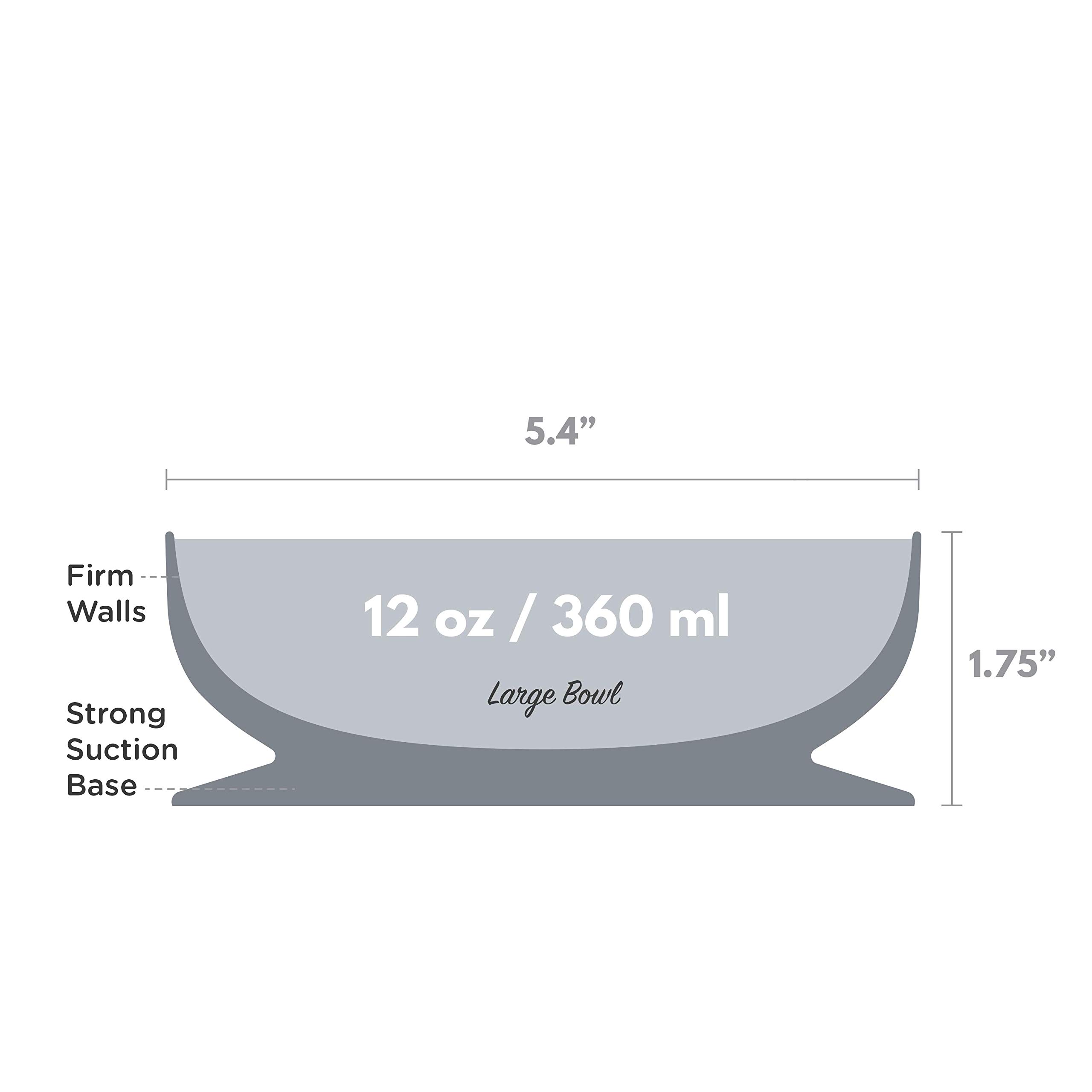 ChooMee Baby Suction Bowl | Powerful Suction Grip with Firm Bowl | Platinum Silicone, BPA Free | Large, 1 CT, Grey