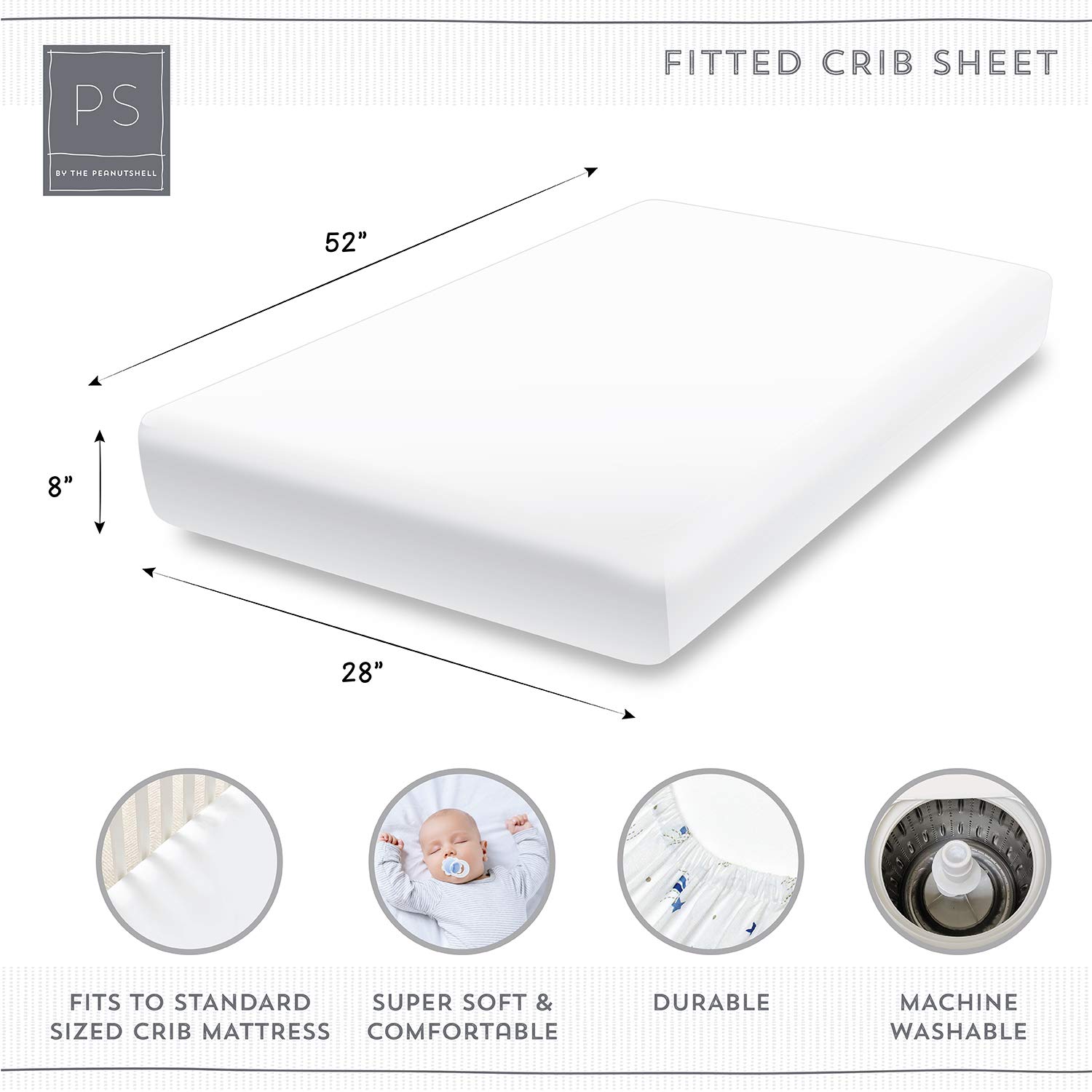 The Peanutshell Puppy Dog Fitted Crib Sheet - Pug Life Nursery Collection