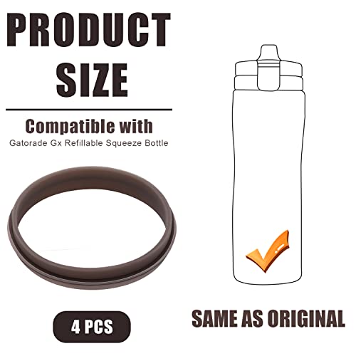 4pcs Bottle Gasket Replacement Compatible with Gatorade Water Bottle, Silicone Lid Seal Replacement for Gatorade Gx Seal Replacement Accessory Part for 30oz Gatorade GX Pods