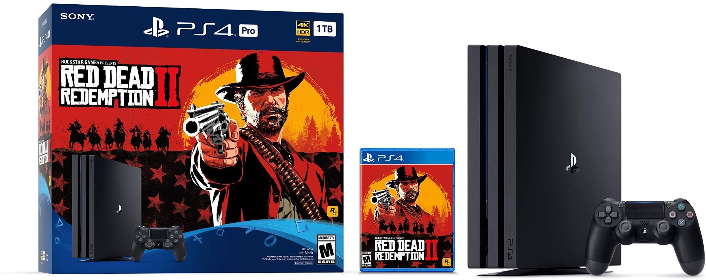 2019 Newest SONY PlayStation 4 Pro 2TB Console with Red Dead Redemption 2 Bundle