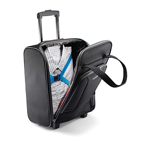 American Tourister 4 Kix Expandable Softside Luggage, Black/Grey, Underseater
