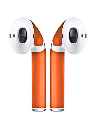 APSkins Silicone Case and Stylish Skins Compatible with Apple AirPod Accessories (Orange Case & Skin)