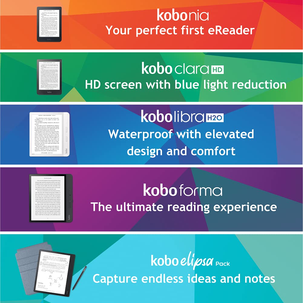 Kobo Nia | eReader | 6” Glare Free Touchscreen | Adjustable Brightness | Thin & Light | eBooks | WiFi | 8GB of Storage | Carta E Ink Technology | Black