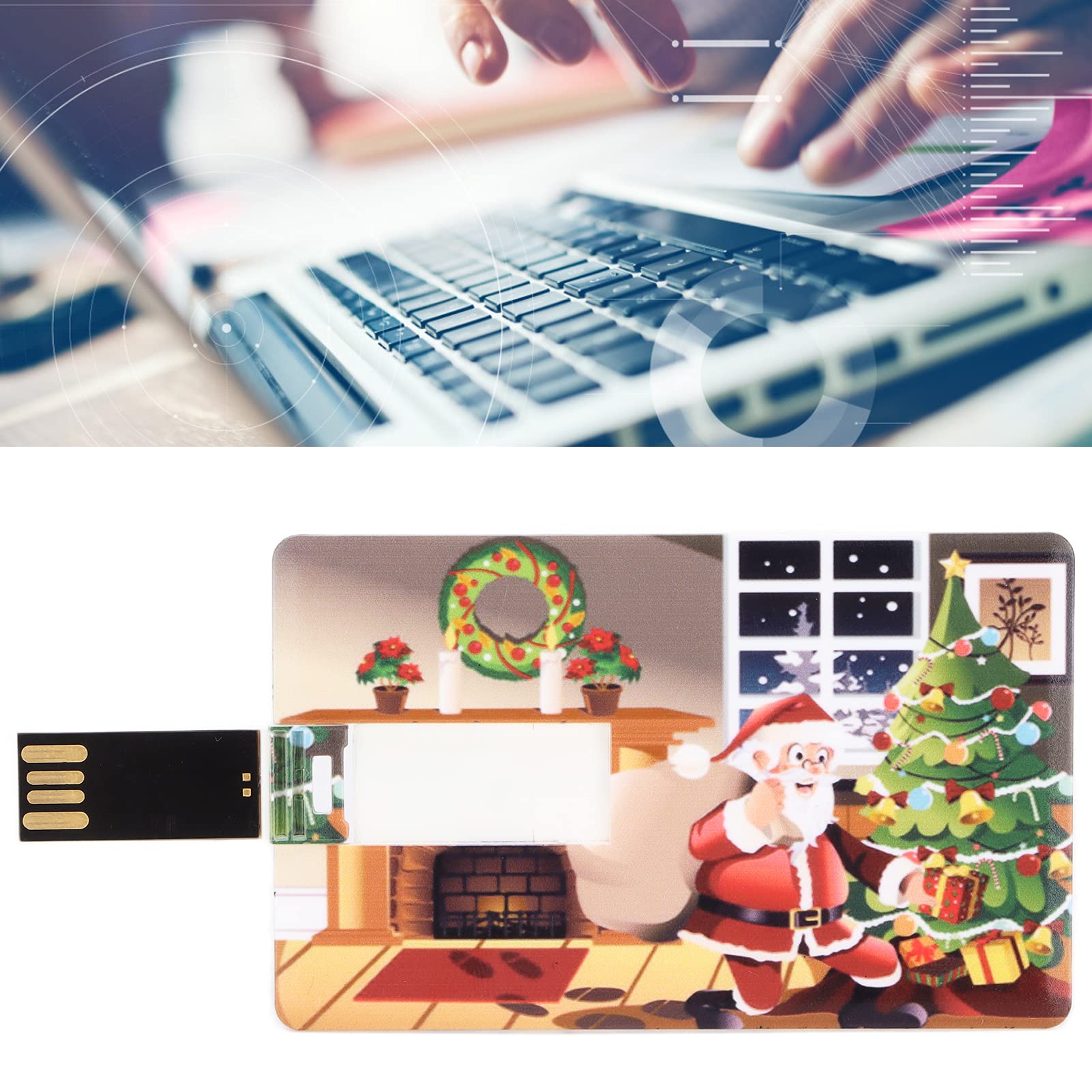 128GB USB Flash Drive, Mini Compatible Santa Data Storage,USB2.0 Flash Drive for Windows7/8/10, for Vista, for XP, for Unix, for ME, for NT, for iOS (2GB 08)