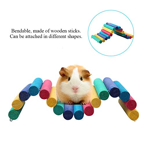 Bird Toys,Small Animals Toys Wooden Ladder Arch Bridge for Hamster Hedgehog Mouse Small Animal House Cage Villa Exercise Chew Toy