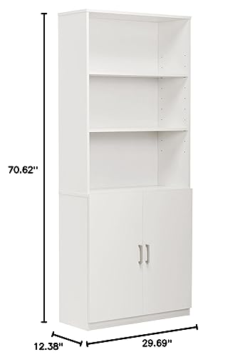 Ameriwood Home Moberly Bookcase with Doors, White