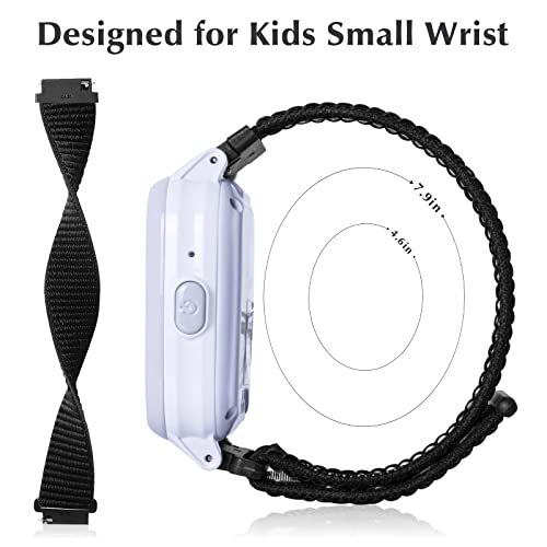 3 Pack Replacement Nylon Bands Compatible with Gabb Watch/Gizmo Watch 3 & 2 & 1, Hook & Loop Design Easy for Kids to Put On & Off, Breathable & Washable, Rainbow+PomeRed+Neon