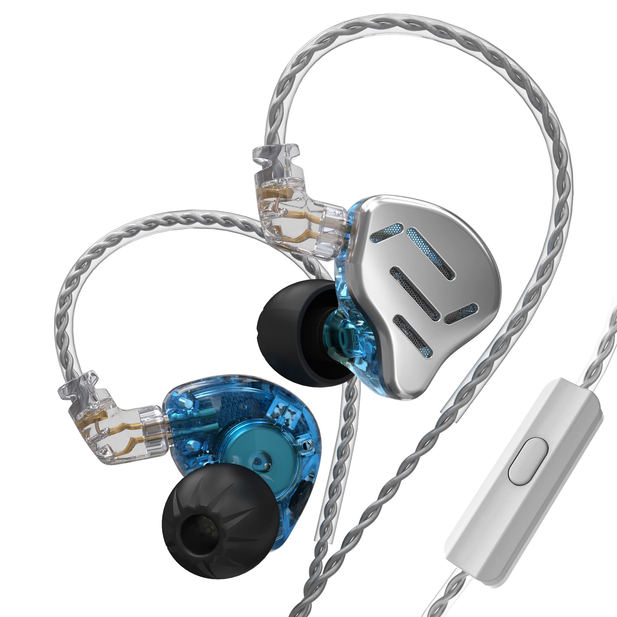 KZ Zax in Ear Monitor Headphones, HiFi IEM Stereo Noise Isolating Sport Wired Earbuds with Detachable Cable for Musician Audiophile