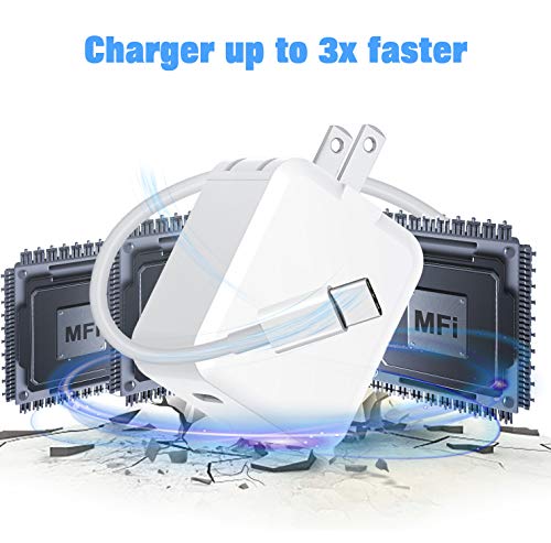 Exeric iPhone12 Fast Charger [MFi Certified] Fast Wall Charger 20W USB C Charger Power Adapter PD Fast Charger Type C to Lightning Cable Compatible iPhone13/12/Mini/Pro Max/11/11 Pro Max/Xs Max (3FT)