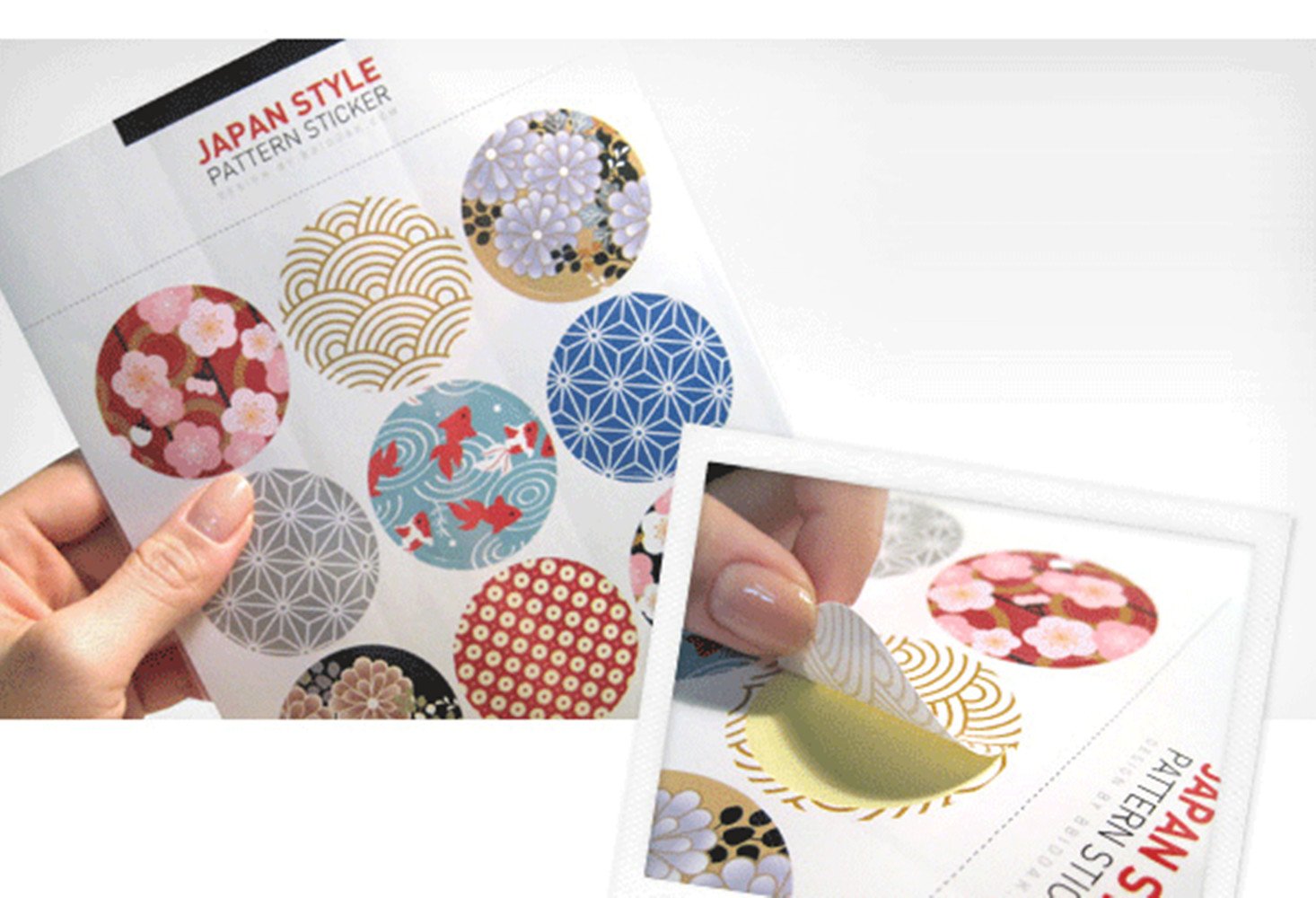 ALIMITOPIA Japan Style Sealing Sticker,Round Japanese Traditional Pattern Self-Adhesive Universal Sealing Paster Gift Packing Decorative Labels Envelope Seals(10 Sheets,90pcs)