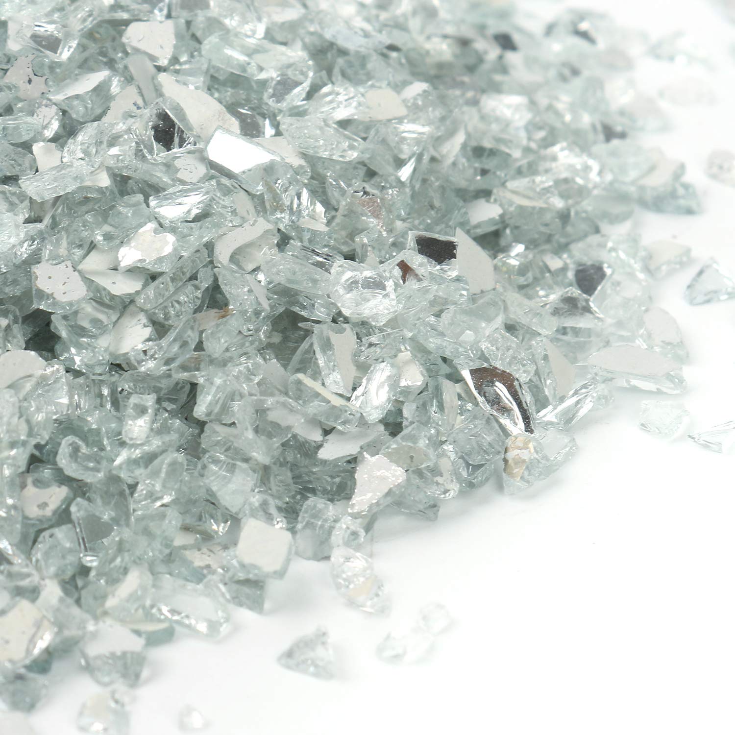 Alan Stone High Luster Reflective Fire Glass Gravel,Fire Gems,Fire Drops,Fire Glass Pebbles Stones Beads Chips for Fire Pit Fish Tank Aquarium Garden,3-6mm 305g/0.67lb (Mirror)